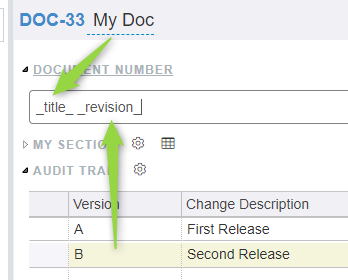 Revision Numbers and Audit Trails of Documents
